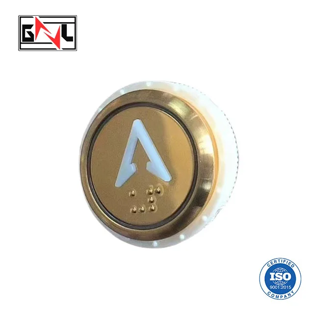 ELEVATOR LIFT Golden Push Button with White Word White Light Customized ...