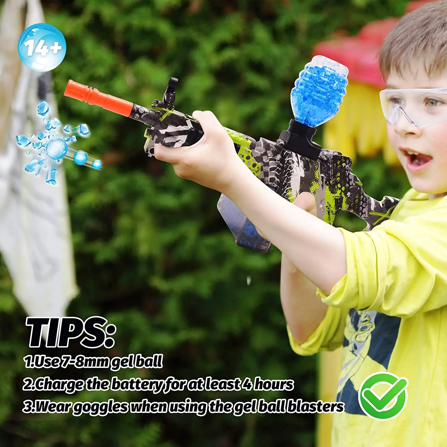 Rechargeable Electric Akm M416 Uzi Mp5 M1911 M303 Gun Water Splash Gel ...