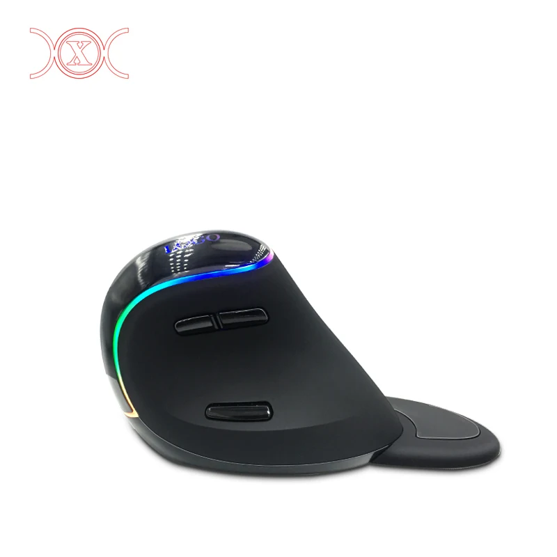 Vertical Wireless Mouse Game Rechargeable Ergonomic Mouse RGB Optical ...