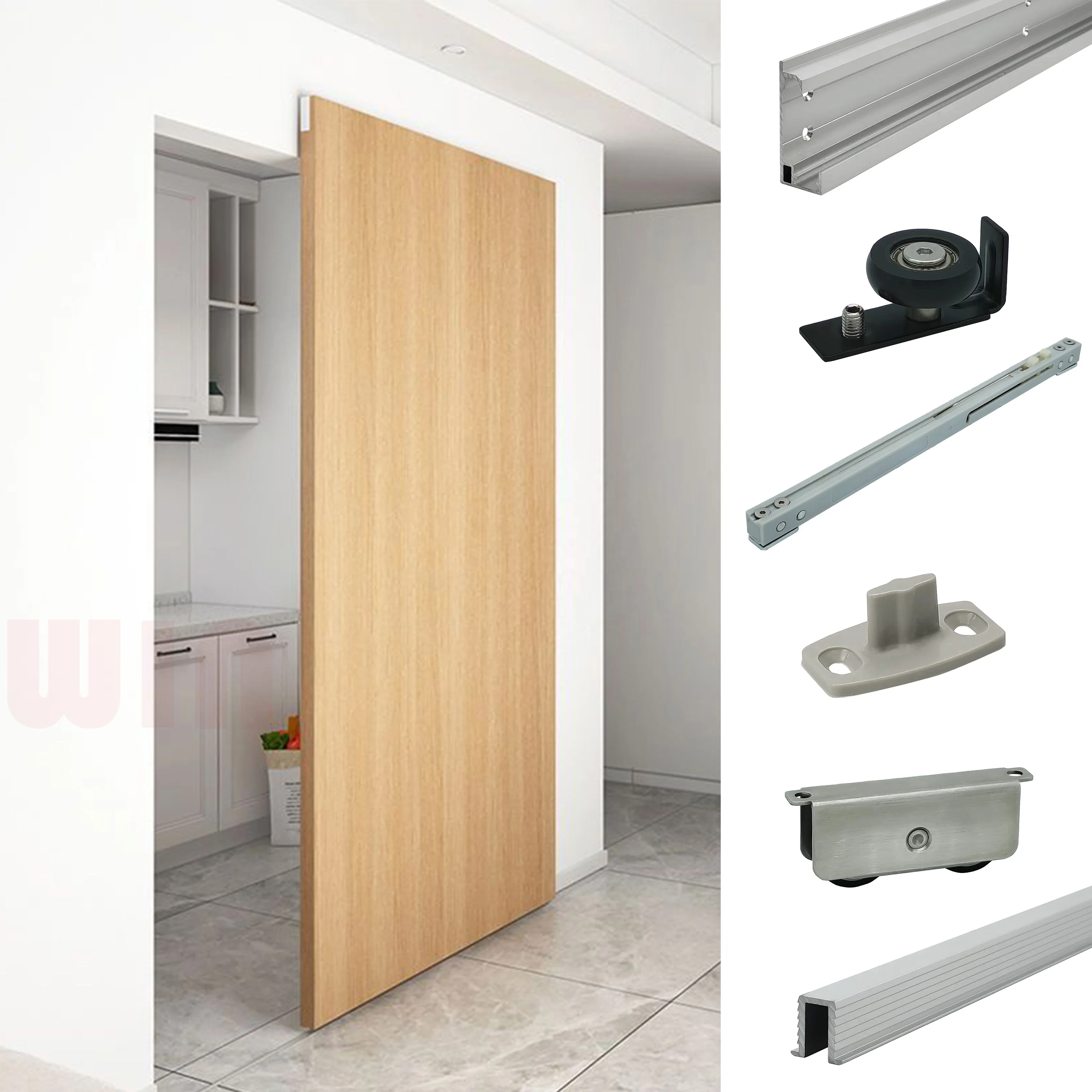 Wall Mounting Ghost Sliding Door System for Interior Doors