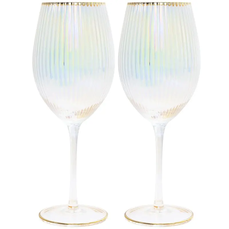 Luxury Wine Glasses with Silver Rim - Elevate Your Aesthetics