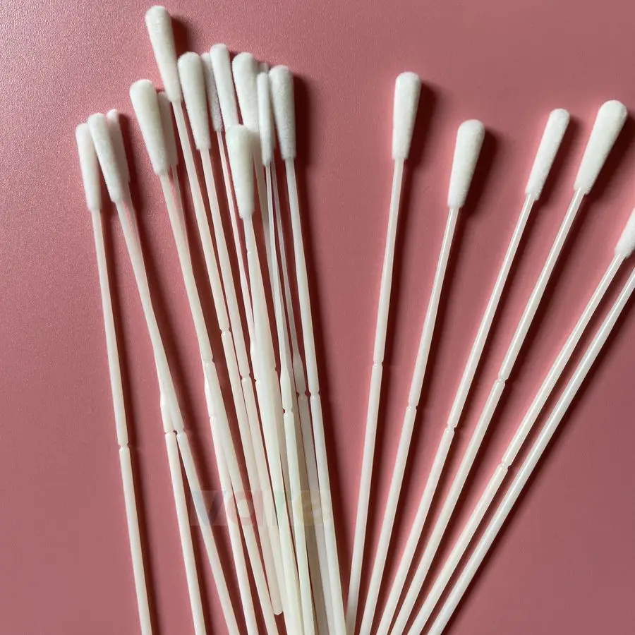 Flock Oral swab with 80mm break point flocked sterile throat swabs