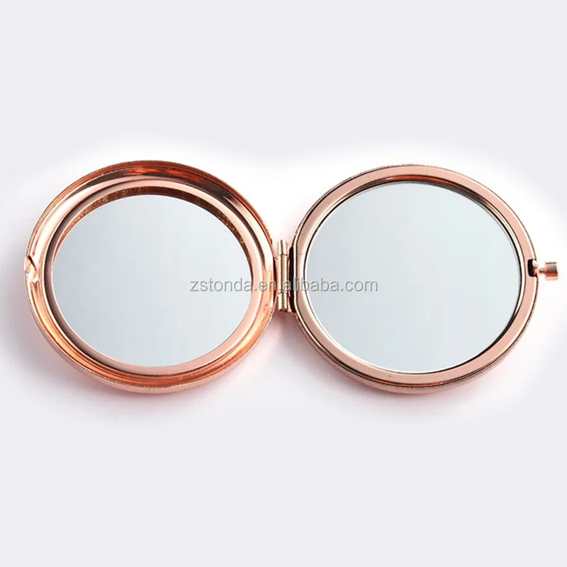 Rose Gold Portable Mini Cosmetic Beauty Salon Compact Mirror with Logo