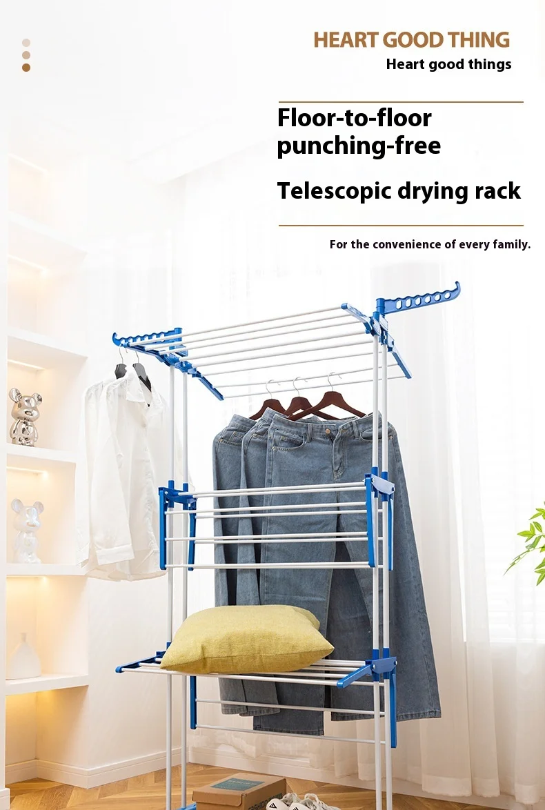 4-Tier Folding Stainless Steel Laundry Drying Rack Clothes Drying Rack ...