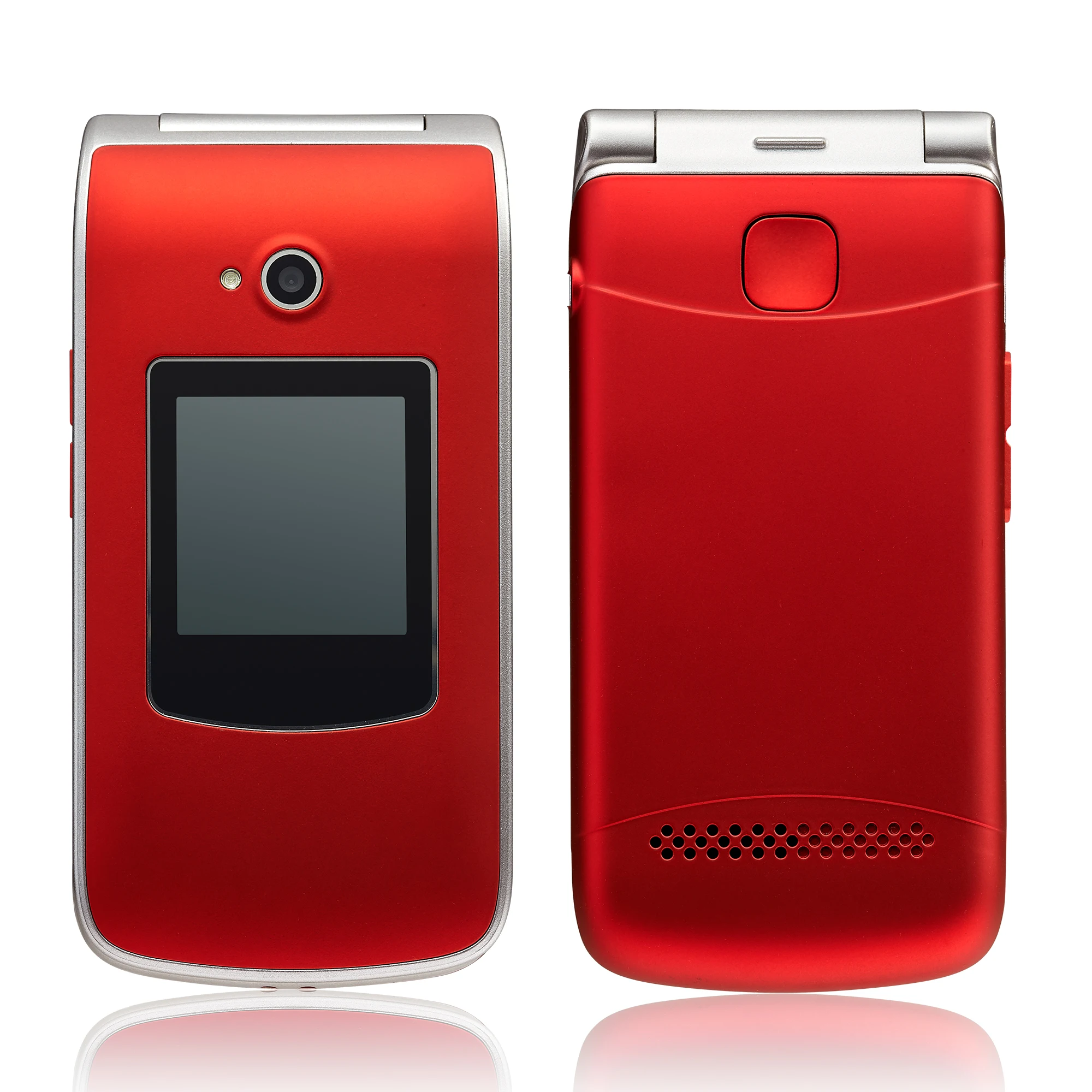 2G 2.4 Inch Dual Screen Senior Flip Phone With Dual Sim Card and Less ...