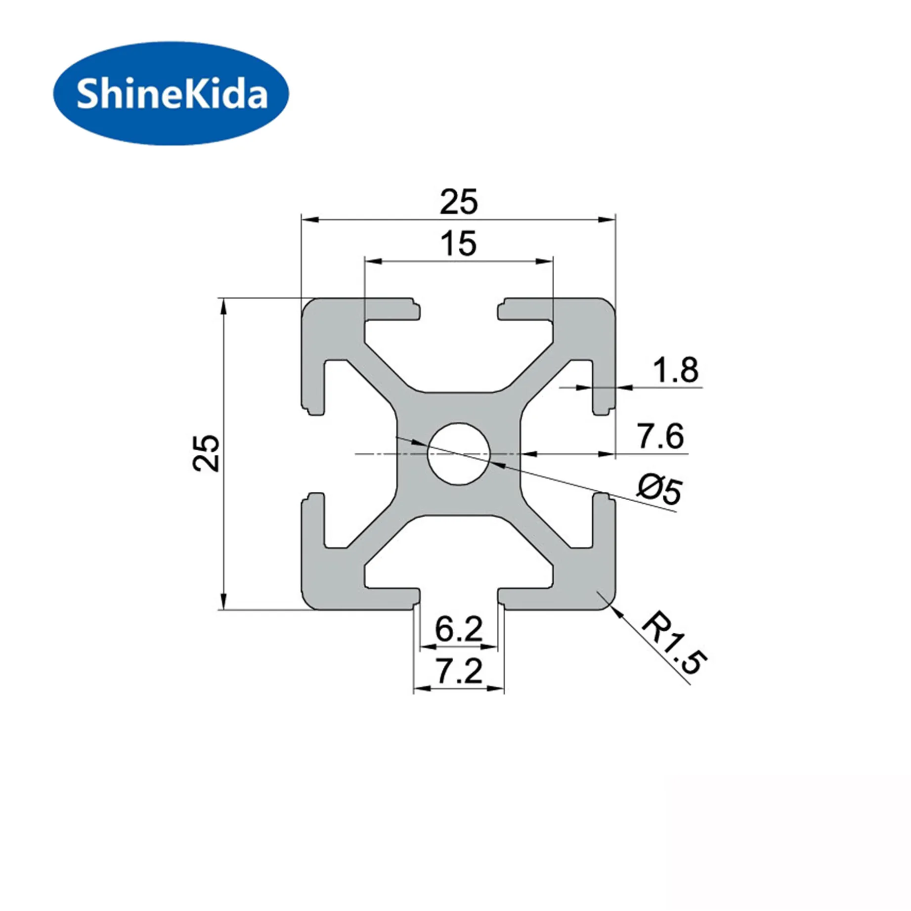 25x25 Aluminum Special Profile 2525 T Slot Extrusion