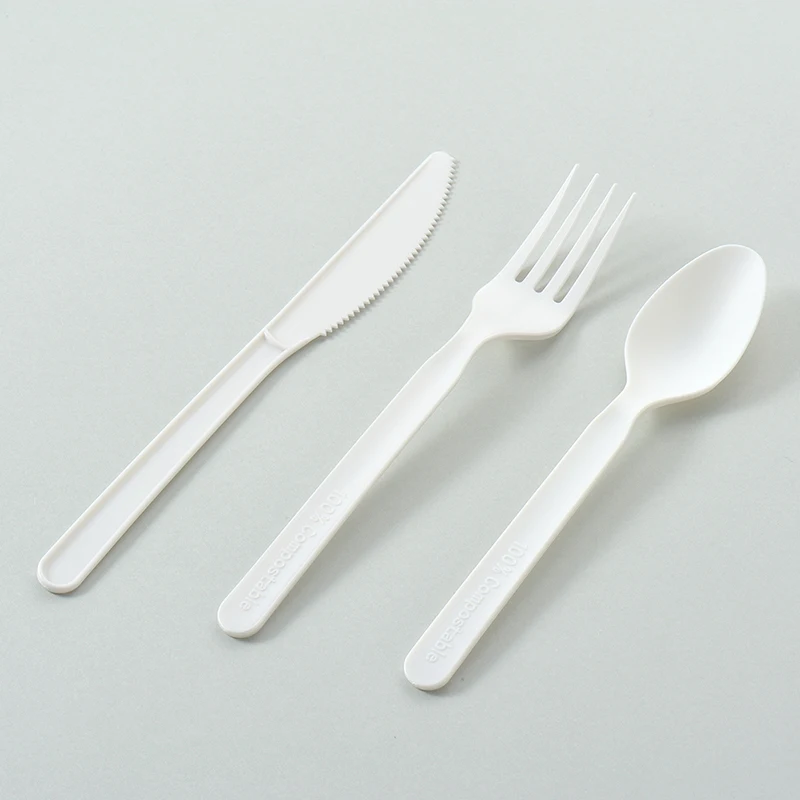 Econewleaf Disposable Compostabe Cutlery Biodegradable Pla Forks Spoons ...