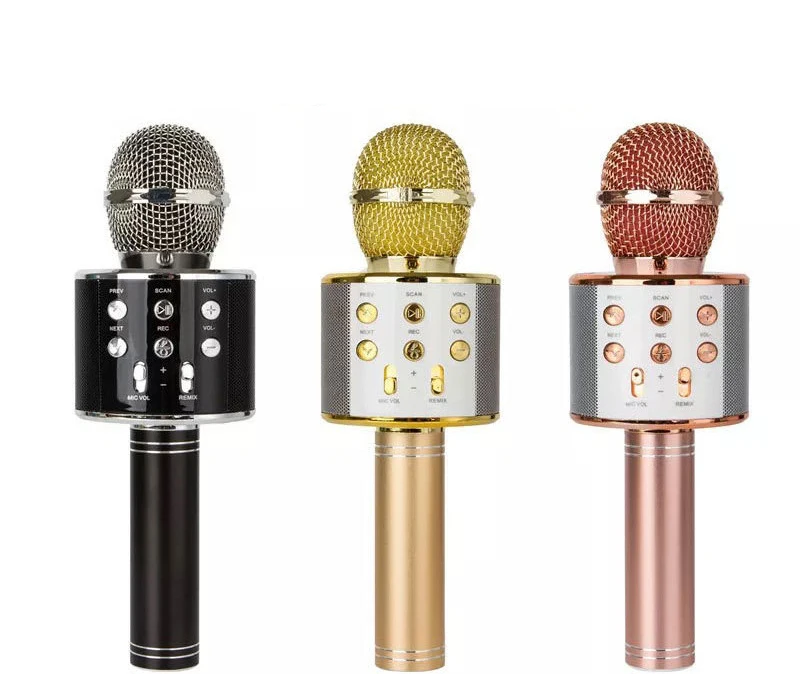 Ws-858 3-in-1 Wireless Blue Tooth Karaoke Microphone Portable Karaoke ...