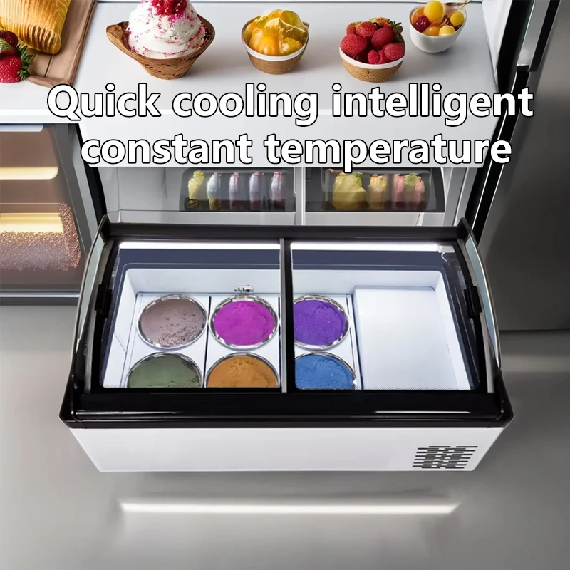 6 Bucket Capacity Countertop Ice Cream Showcase Refrigeration Equipment ...