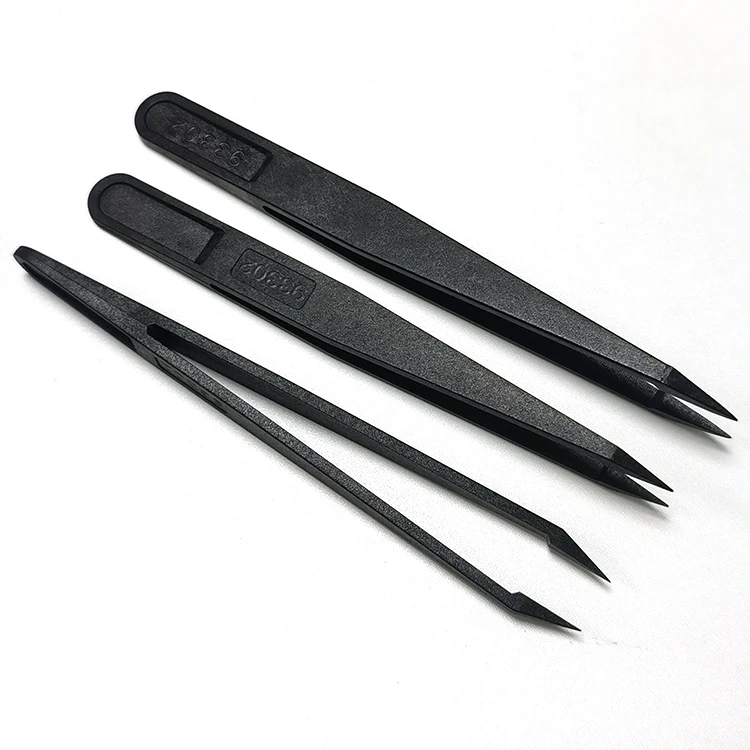 ALLESD Pointed Tip Conductive PP Cleanroom ESD Tweezers