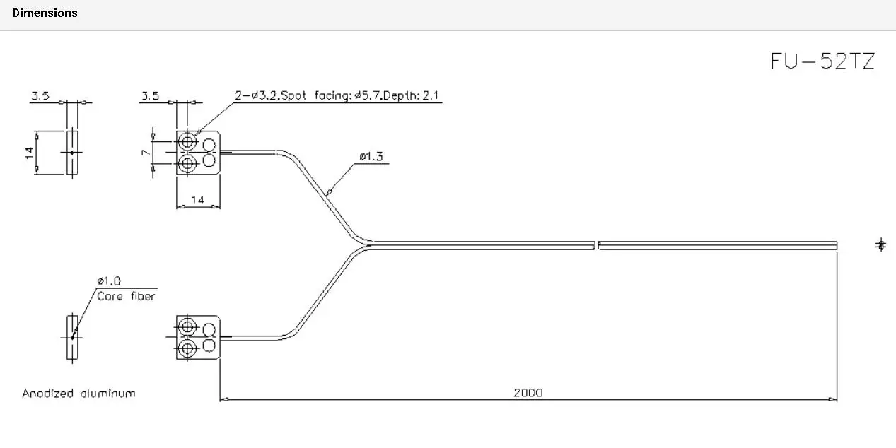 PLCs & HMIs Brand Keyence Fiber Optic Sensor FU-52TZ FU52TZ C $32.8