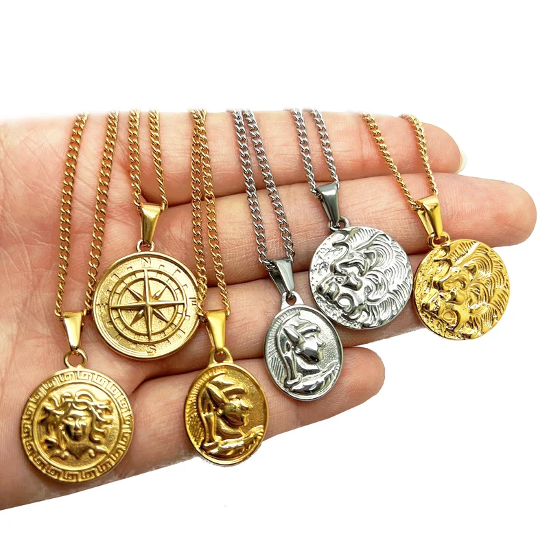 Vintage Jewelry Gold Necklace For Men Religious Praying Hands Pendant ...