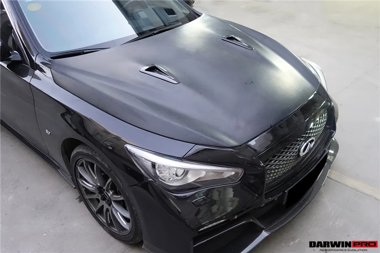 Darwinpro Aur Style Carbon Fiber Hood Bonnet Forinfiniti Q50 Q50s Sedan ...
