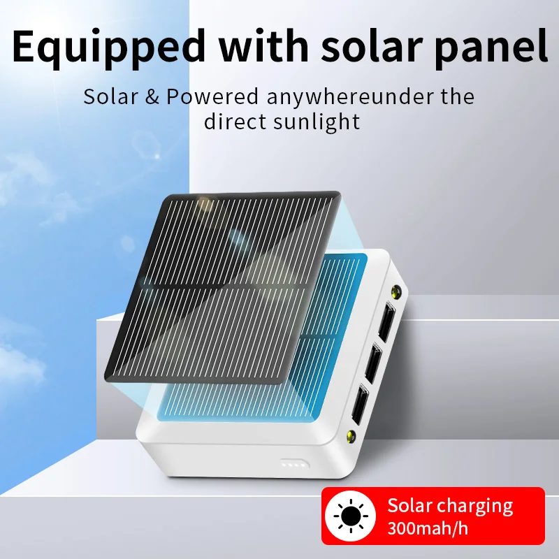 10000mah Mini Solar Power Bank Portable Waterproof Fast Charger With ...