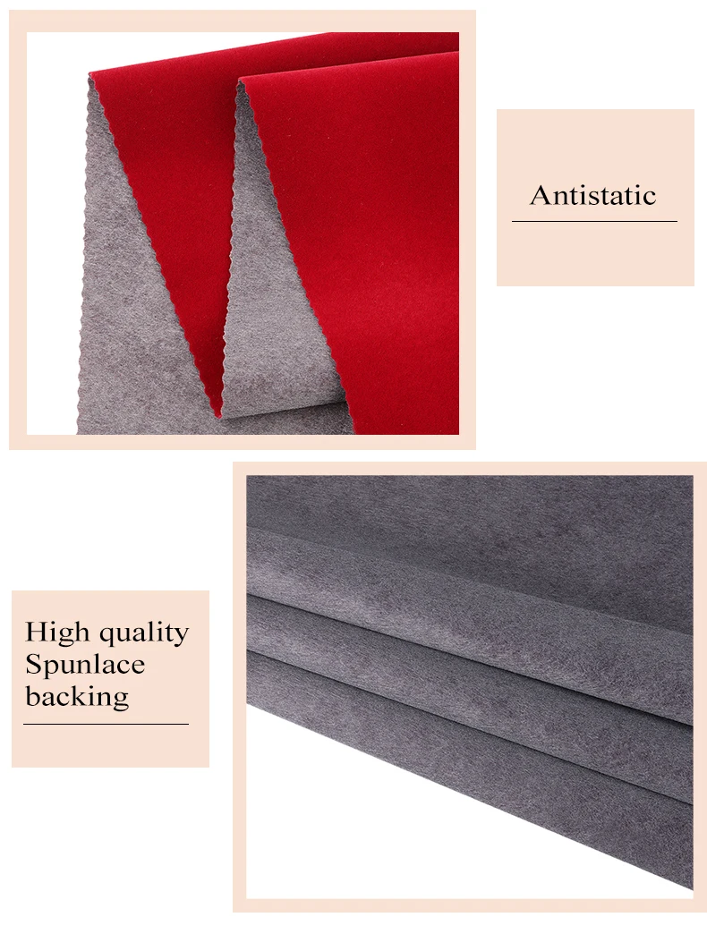 High Quality Red Velvet Fabric Long Pile Velvet Lining Stock Fabric ...