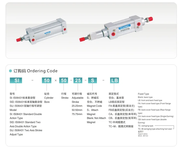 Si Series Pneumatic Cylinder High Quality Air Control Cylinder Nmpc ...