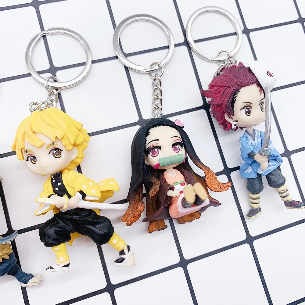 Cartoon Amine Kimetsu No Yaiba Mini Figure Pendant Pvc 6pcs/set Demon Slayer Action Figure ...