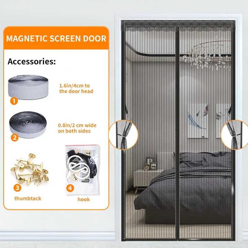 Magneticscreen Door Door Window Screens Mosquito Net Magnetic Polyester ...