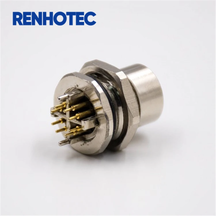 M12 Pcb Mount X-code Male Female M12 Connector 8pin D-coding Female Pcb ...