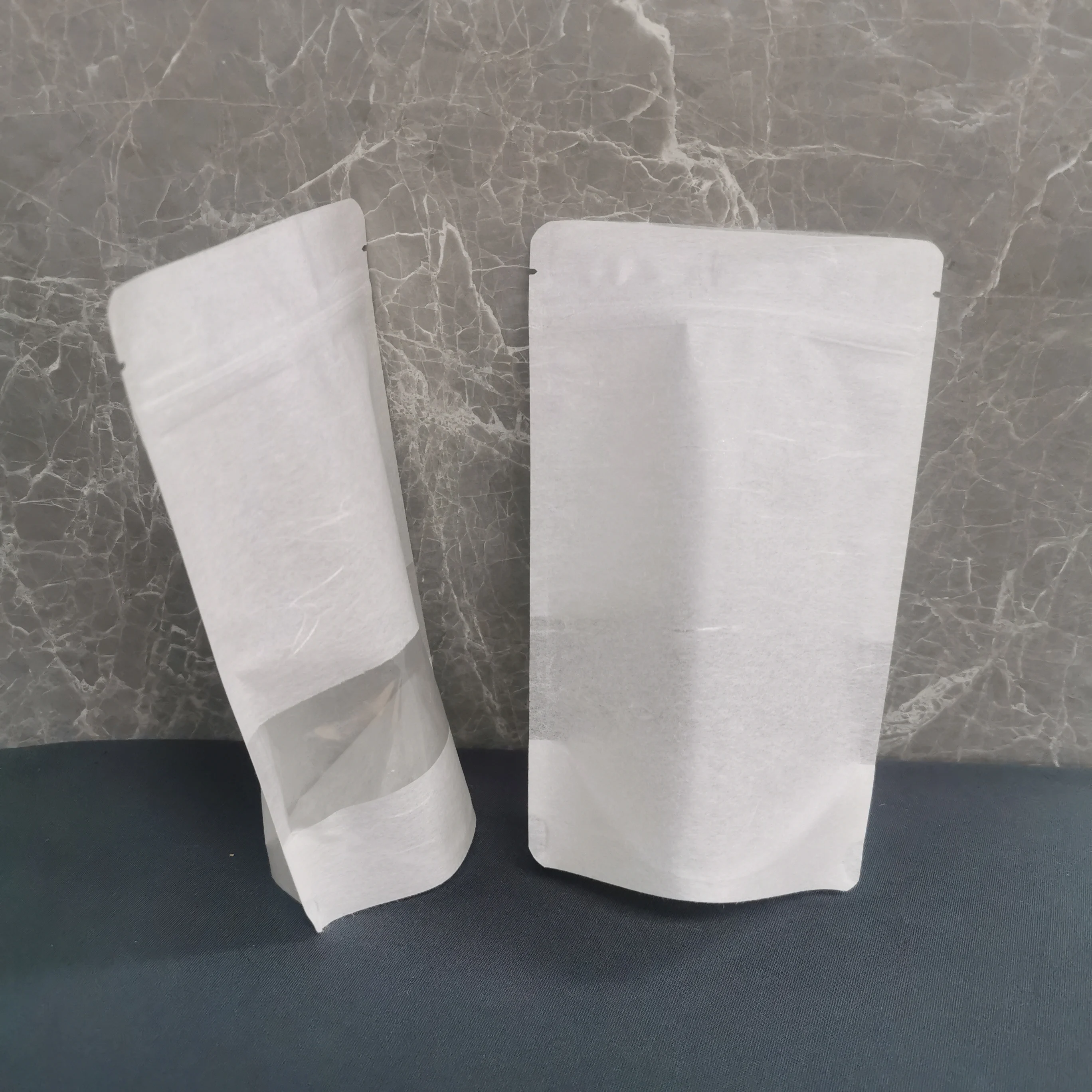 100 % Biodegradable Stand Up Zip Lock Rice Paper Bag With Window For ...