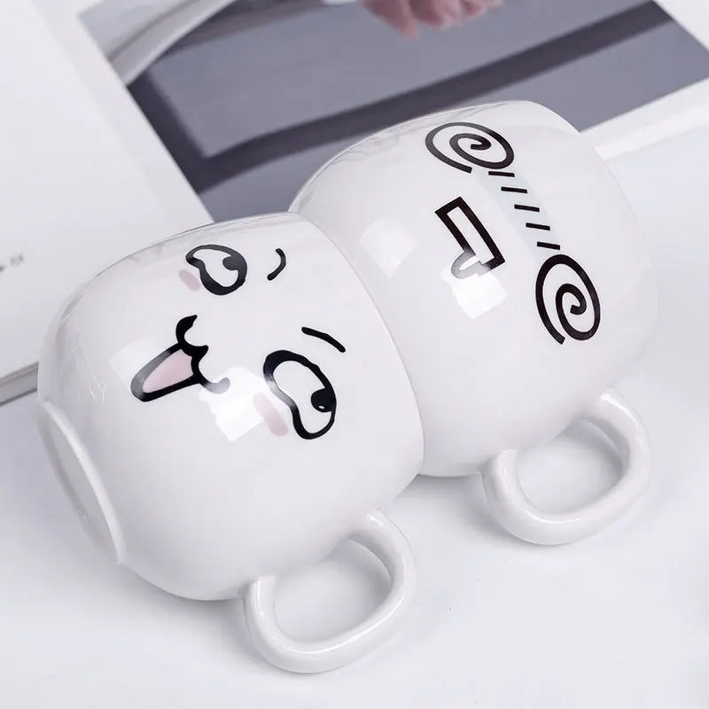 300ml Cute Wind Cartoon Character Mug Student Simple Ceramic Cup With ...