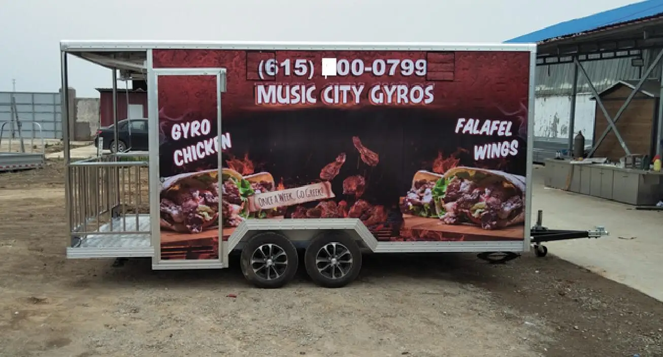 Hot Sell in USA Kebab Truck with Snack Machine Mobile BBQ Fast Food Cart