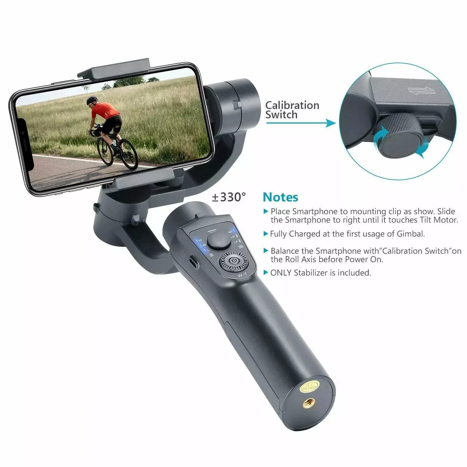 3-axis Gimbal Selfie Stick with Focus Zoom for Stable Videos