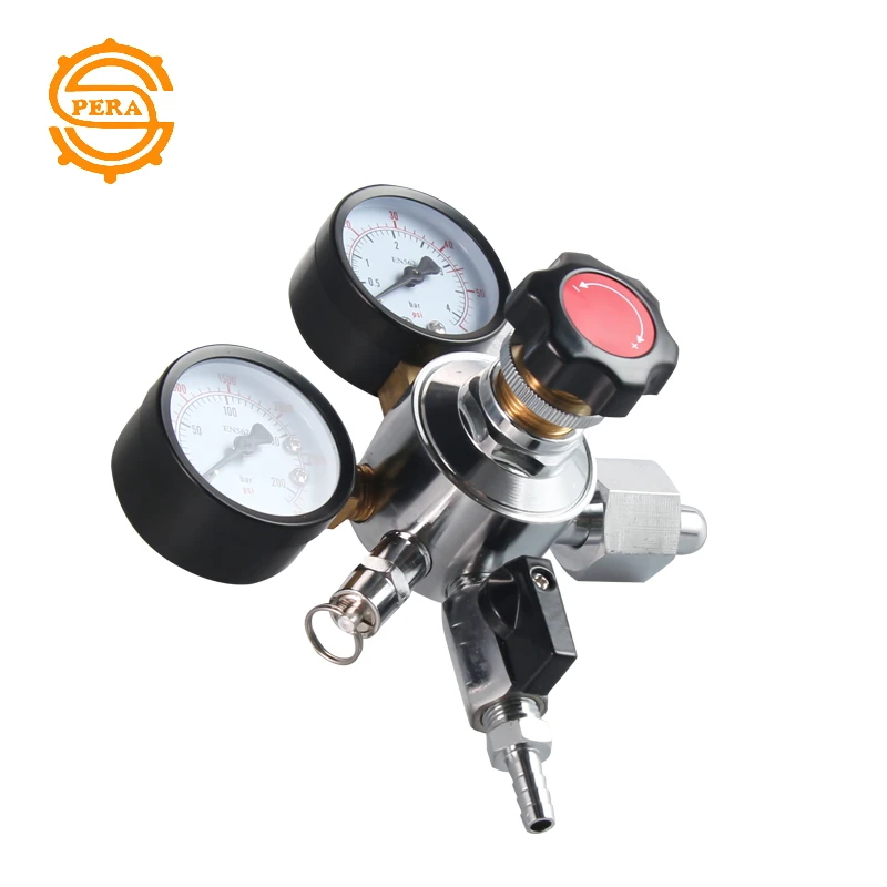 Cga320,W21.8,G5/8'' Co2 Regulator Dual Gauge Beer Barrel Pressure Reducing Valve - Buy Gas ...