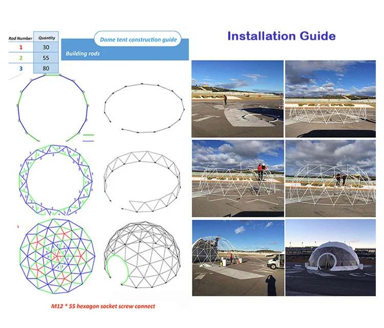 10 Meters Geodesic Dome Tent Dome Tent With Reinforcement Geodesic ...