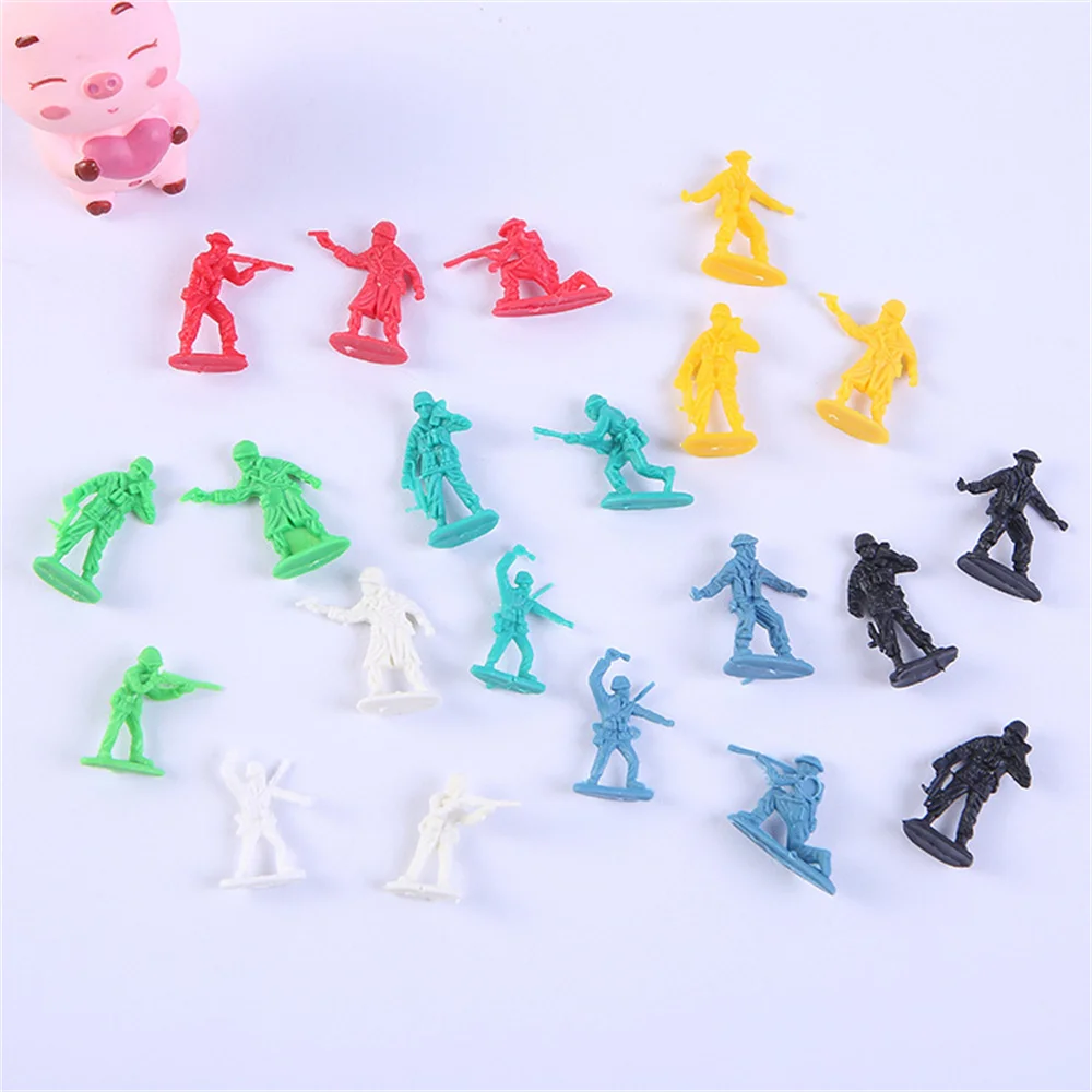 3cm Mini Army Soldiers Various Pose Toy Plastic Army Men Action Figures ...