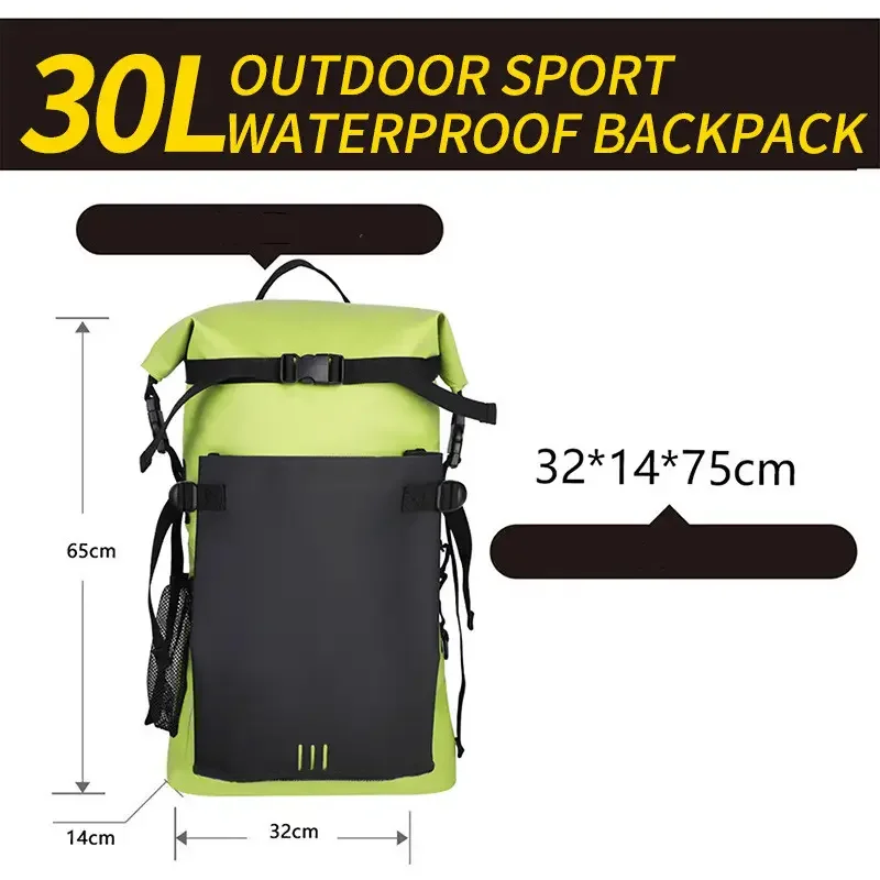 Durable Pvc Tarpaulin Backpack 30l Outdoor Hiking Climbing Camping ...