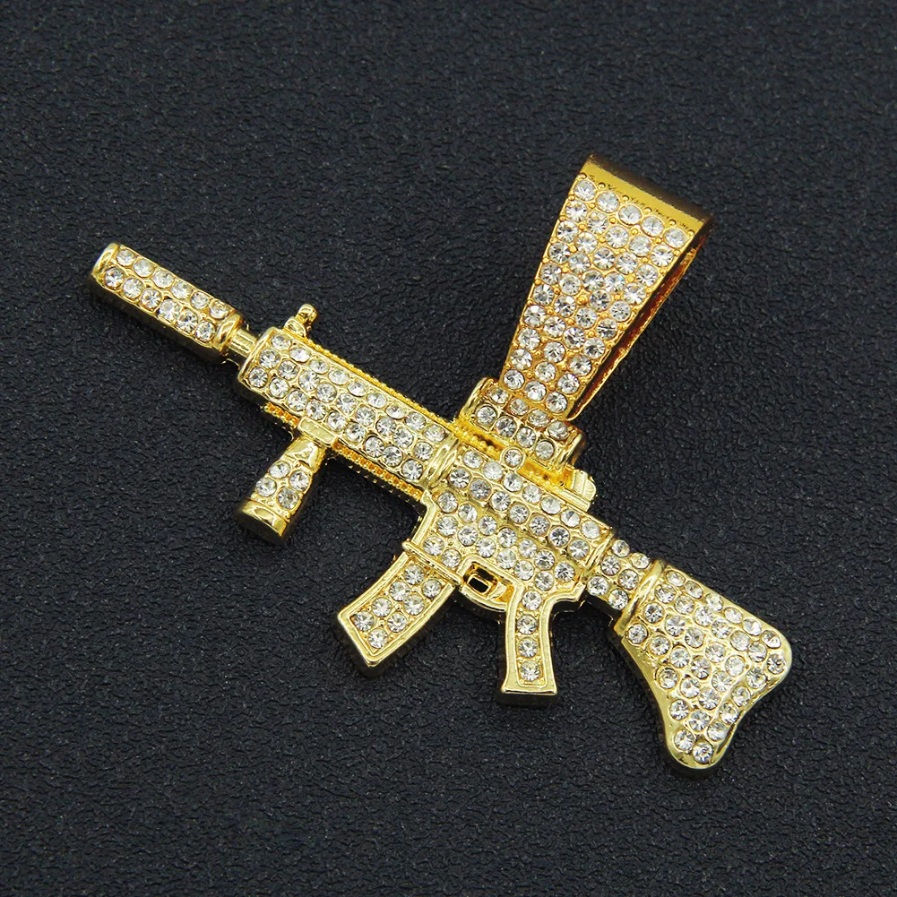 Fashion Ak47 Revolver Uzi Gun Pendant Necklaces Women Men Hip Hop ...