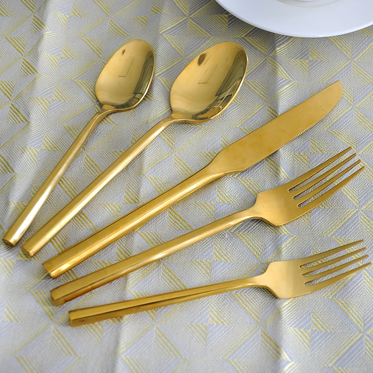 Luxury Hammered Premium Silver Stainless Steel Flatware