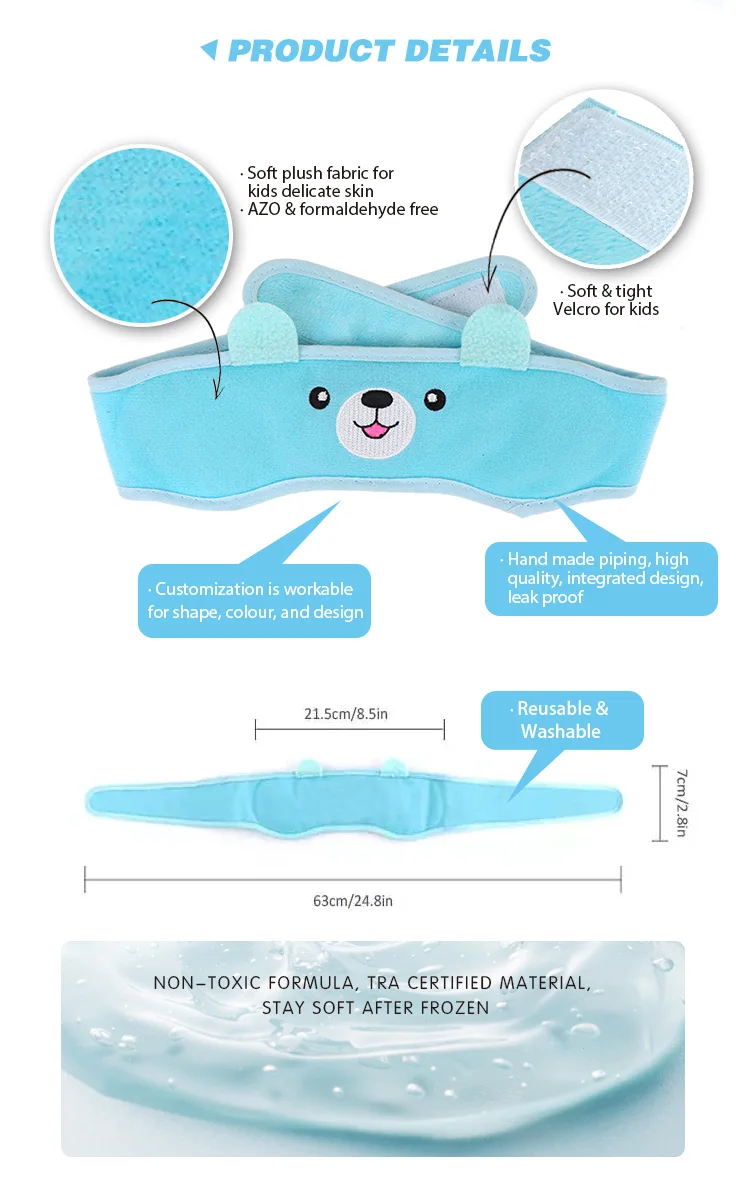 Reusable Ice Cold Forehead Wrap Therapy Head Relieve Pain Ice Pack ...