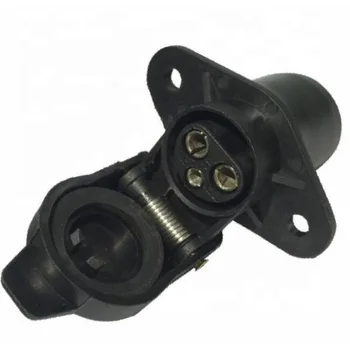 Standard Pin Length 12v 3 Pin Pole Trailer Plug 2 Fixing Points Male ...