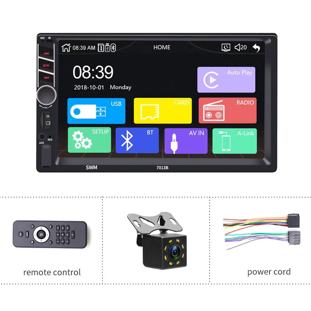 Podofo Car Radio 2din 7" Stereo Car Video Carplay Autoradio Bt Mp5 Fm Usb Touch Screen 7013b ...