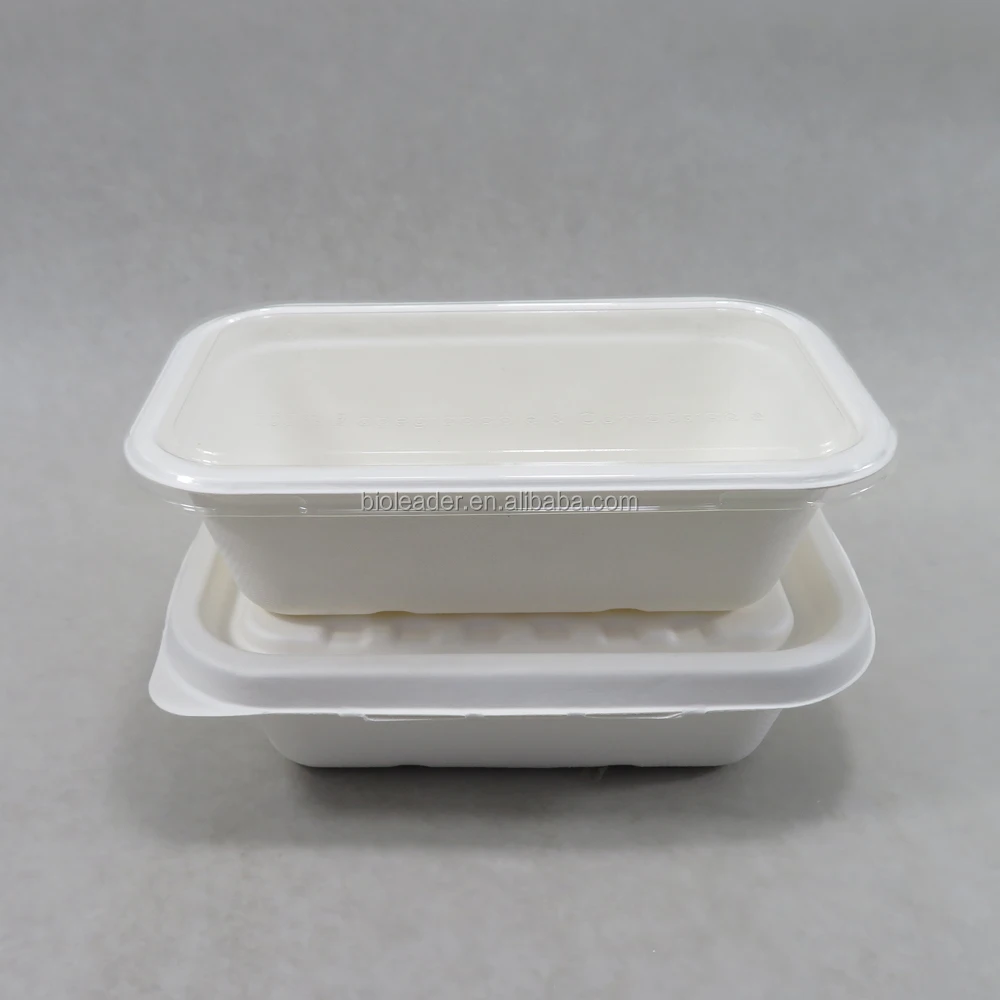 Sugarcane Bagasse Pulp Disposable Tray Eco-friendly Paper Rectangular ...