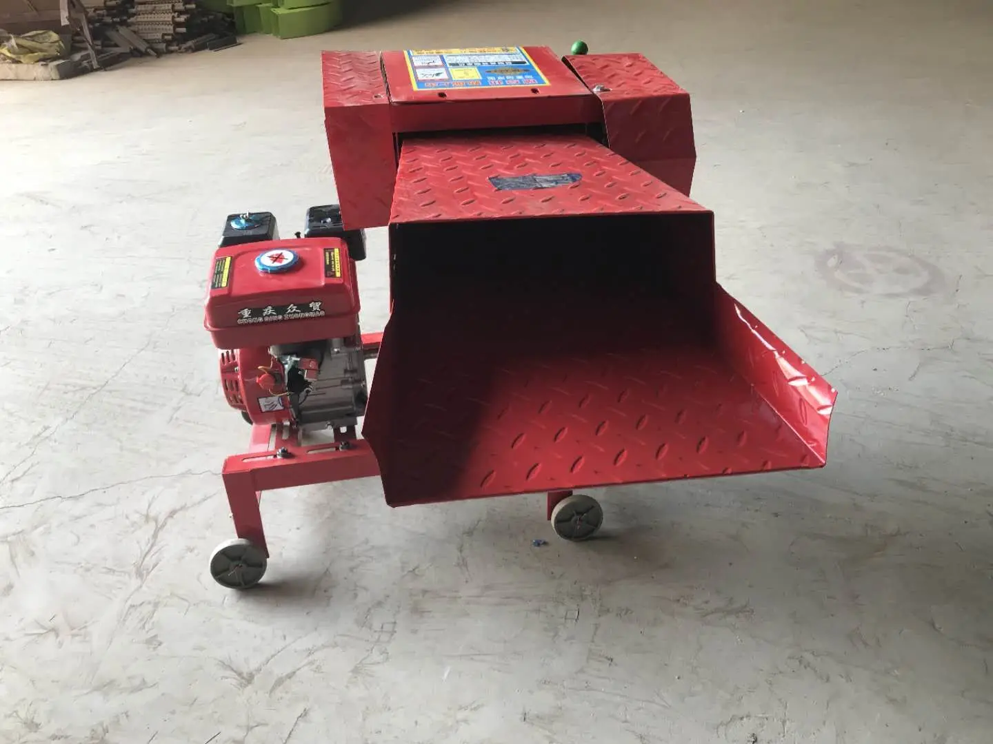 500kg/h Grass Chaff Hay Grinder with 7.5HP Gasoline HJ-ZC001