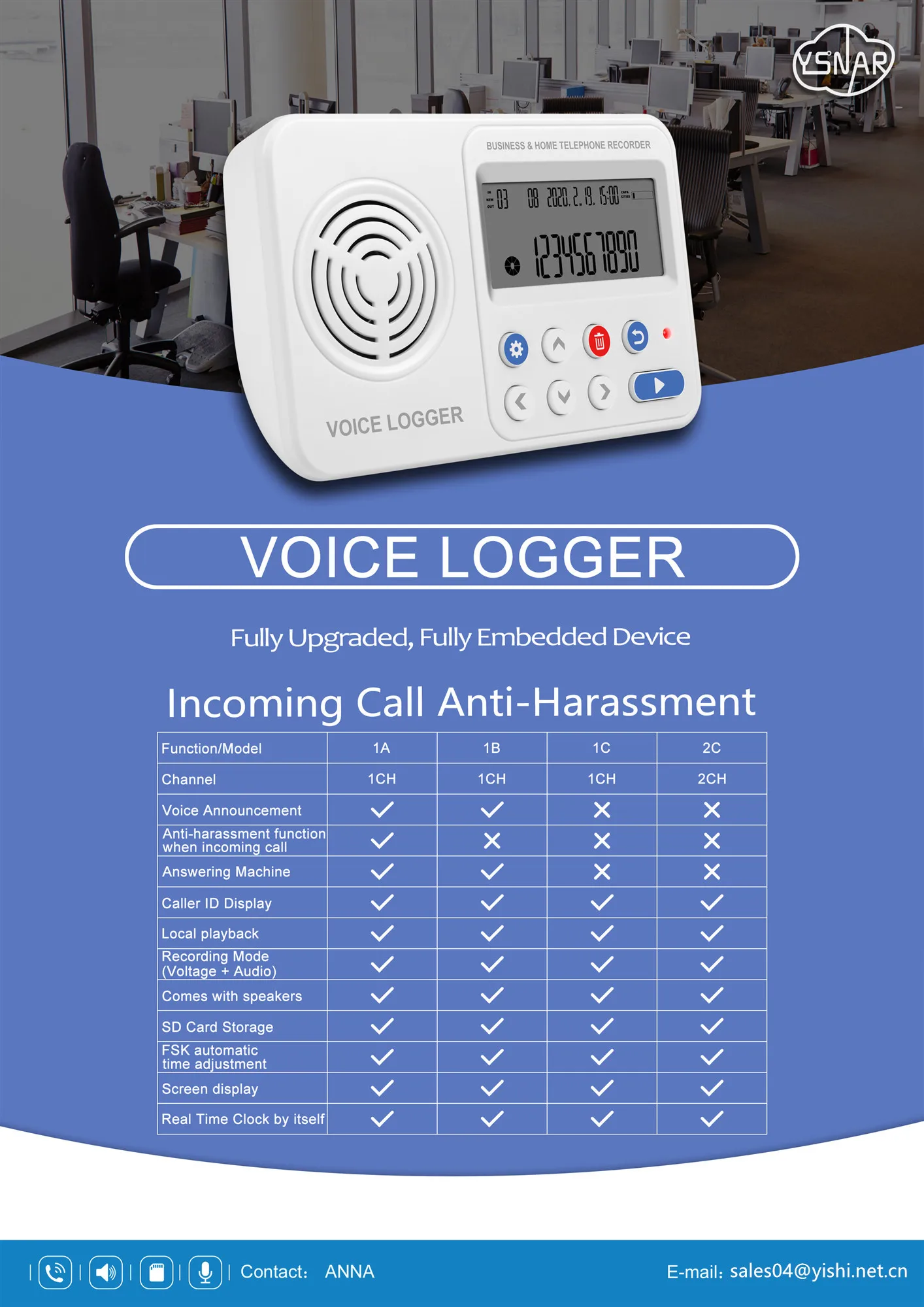 Two Ports Telephone Recorder Mini Voice Recorder Standalone Support ...