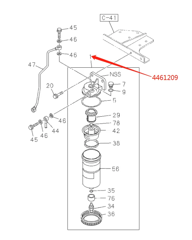 Original 6hk1 Oil Water Separator 4461209 1132009600 For Zx330 Zx330-3g ...