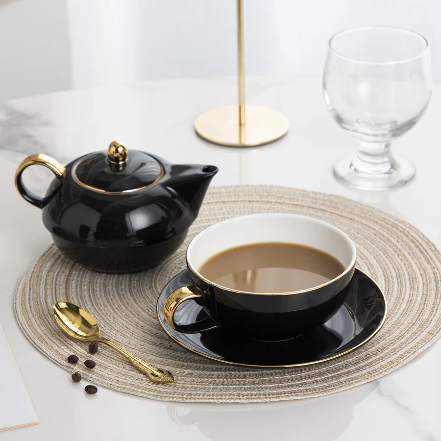 Banquet Used Arabic Style Coffee Ware Tea Cup Set Black Color Glaze ...