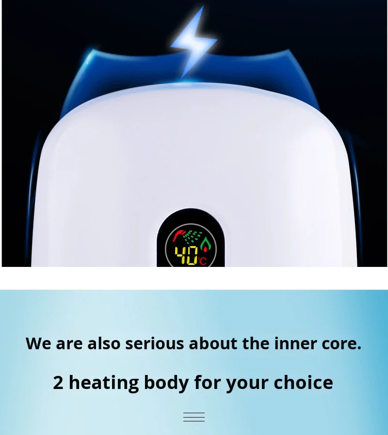 Mini Instant Water Heater 6500W Wall-Mounted Quick Heating Kitchen ...
