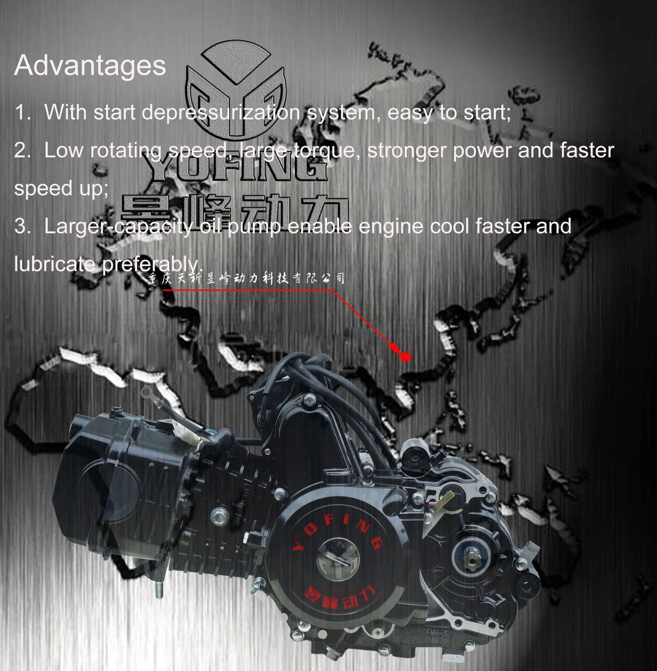 F135 Single Cylinder 4 Strokes Air Cooled Sach 135cc Motorcycle Engine ...