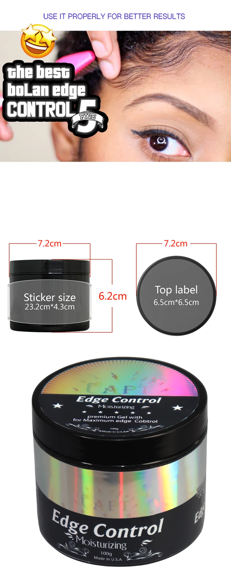 Clear Scented Pink Firm Hold Healthy High Shine Hair Wax Edge Control ...