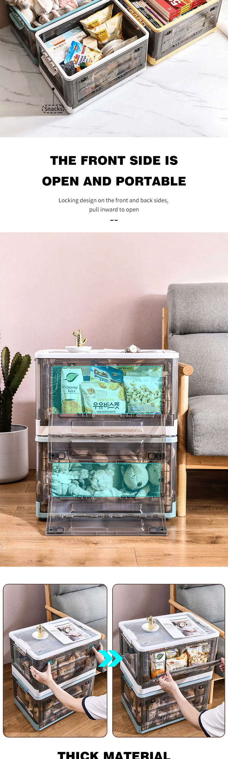 Transparent Waterproof Plastic Storage Boxes Containers With Wheels For ...