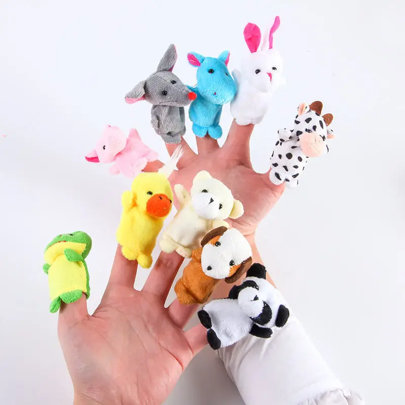 Cute Finger Puppets Dog Cat Rabbit Plush Hand Puppet Animal Role Play ...