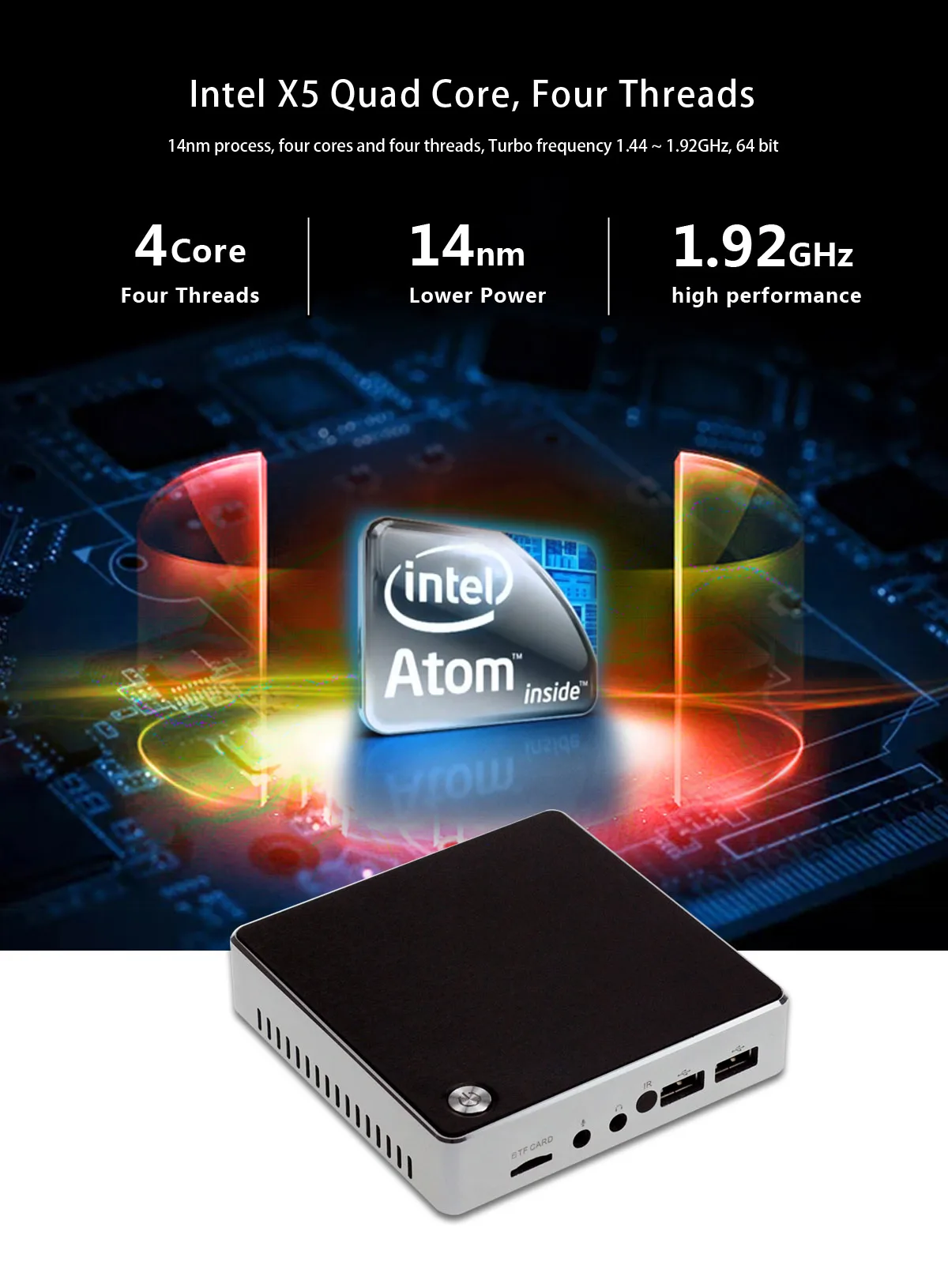 ITZR Mini Pc X5-z8350 Processor,1.44-1.92GHz,Qual Core, DDR3L, SSD, RAM ...