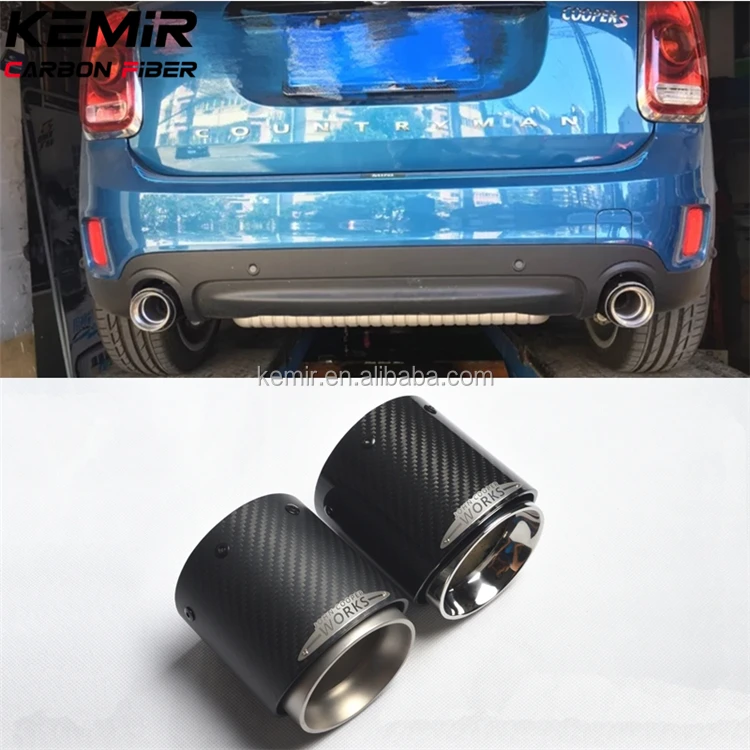 Mini JCW Style Exhaust Tips - Carbon Fiber & Stainless Steel