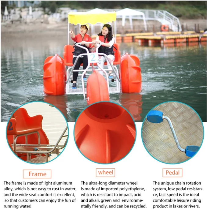 LDPE Plastic Sea Tricycle Water Tricycle Bike Pedal Boats