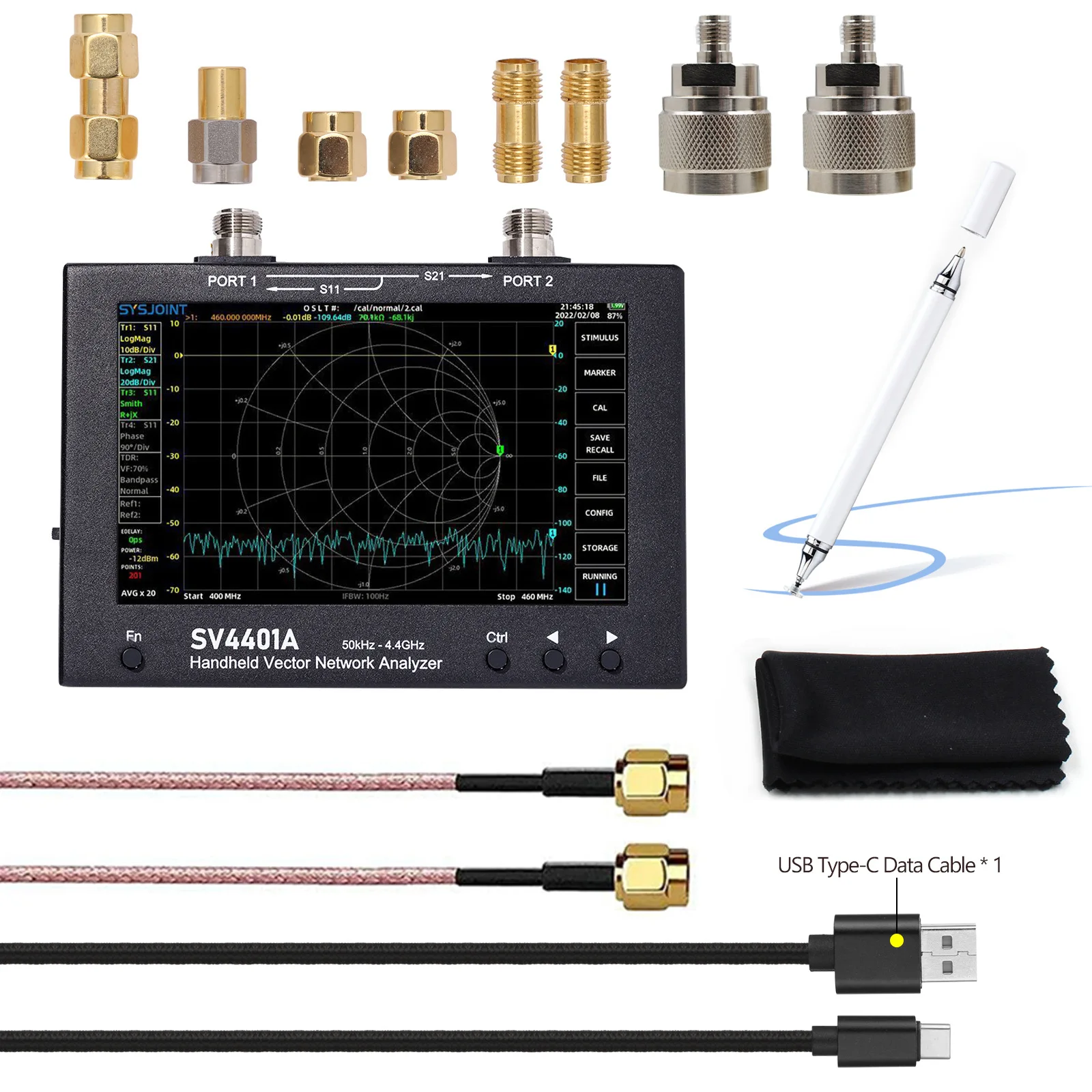 SV4401A Vector Network Analyzer - 50KHz-4.4GHz, 7" Touch LCD, Ideal for ...